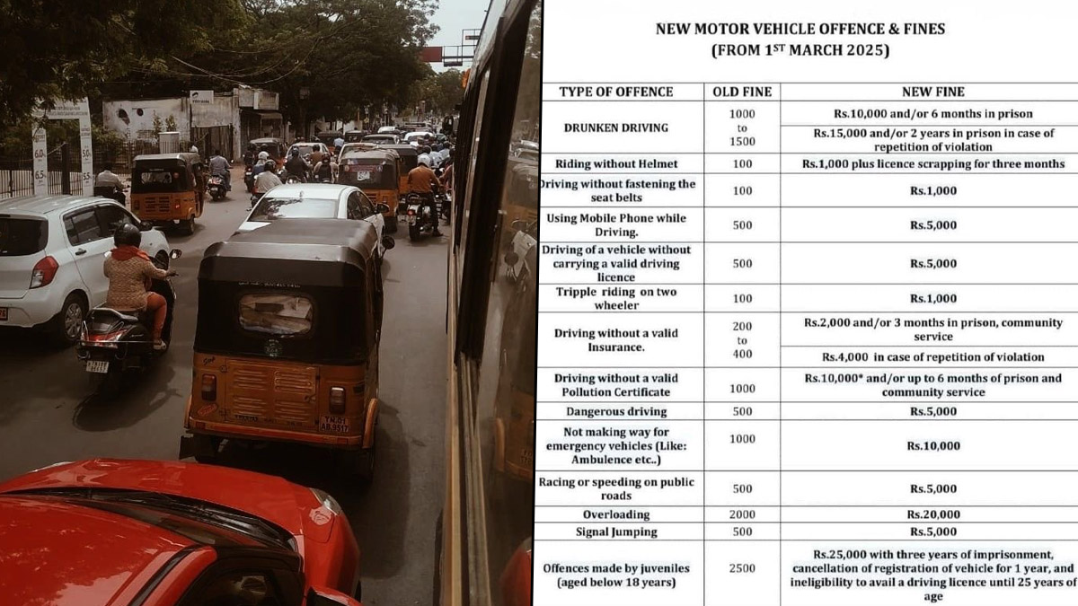New Motor Vehicle fines 2025: সমস্ত বড় ট্রাফিক লঙ্ঘনের জন্য জরিমানা ...