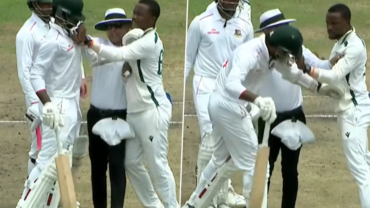 BAN vs SA Emerging Player Ripon Mondal and Tshepo Ntuli Fight Video: মাঝ মাঠে মারামারি, Ripon ...