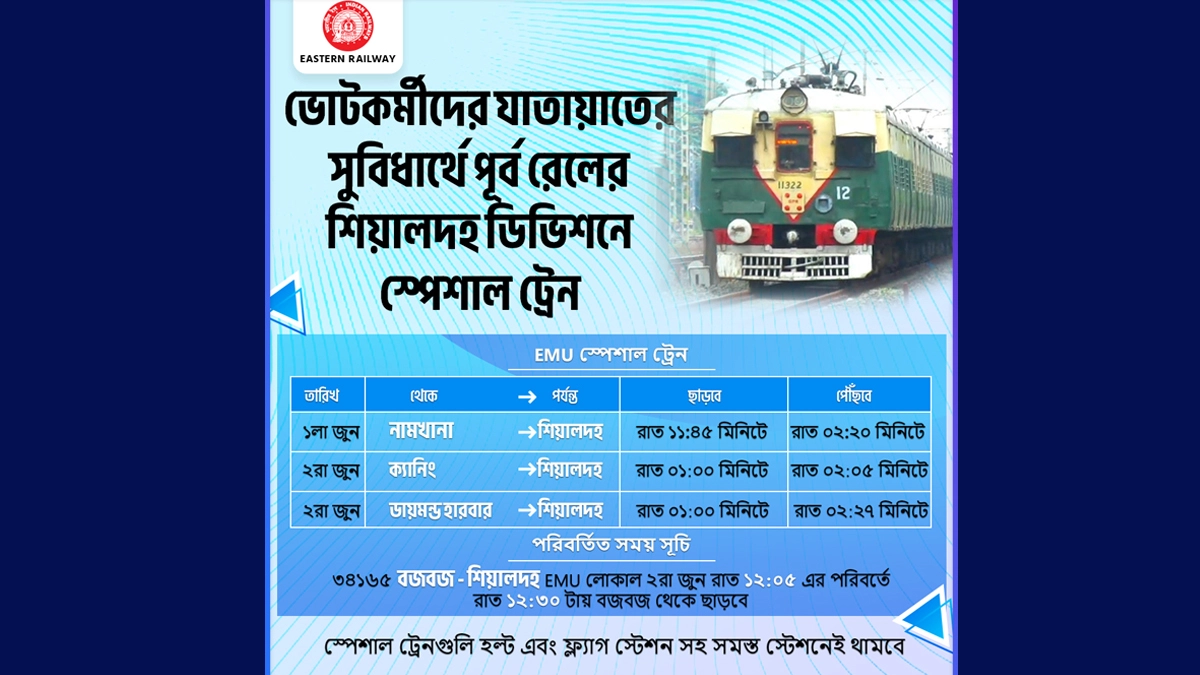 Lok Sabha Election 2024: ভোটকর্মীদের যাতায়াতের সুবিধার্থে মধ্যরাতে শিয়ালদা দক্ষিণ শাখায় বিশেষ ...